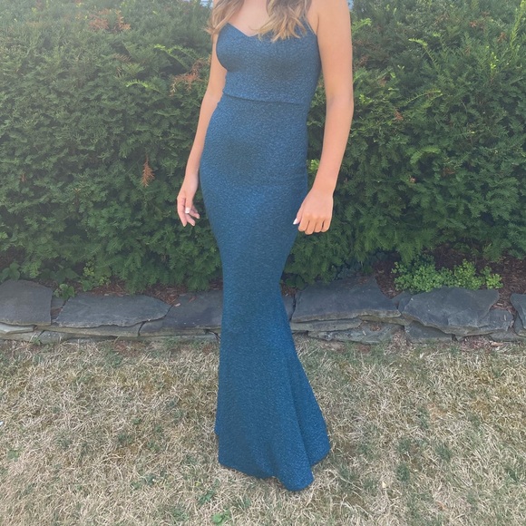 Dresses | Teal Sparkly Prom Dress | Poshmark
